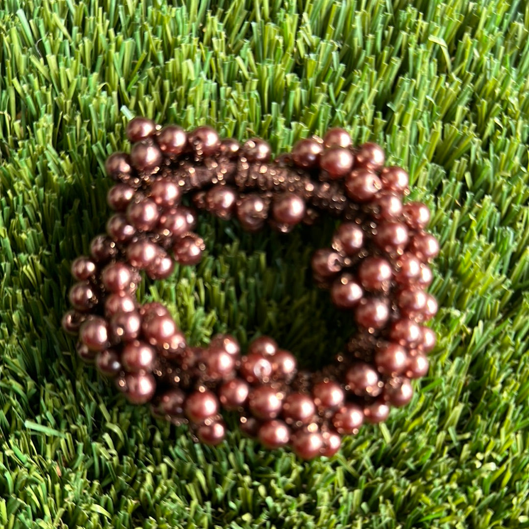 Bronze Beaded Hair Scrunchie – HB Horsewear